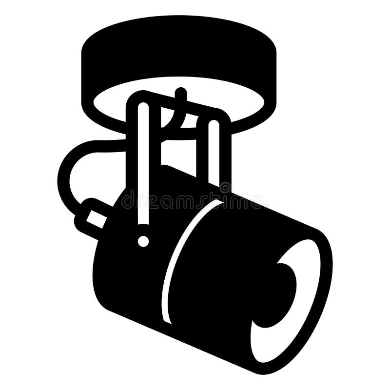 Ceiling Light Lamp Solid Icon, Exhibition Lights Concept. Vector ...