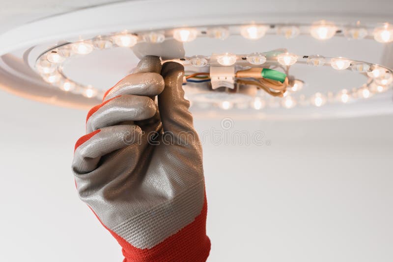 Ceiling light replacement stock image. Image of bulb - 253786759
