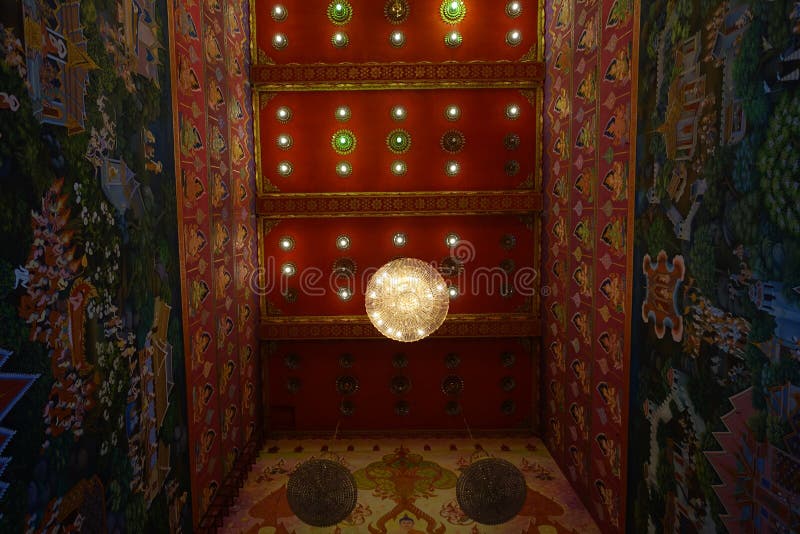 Ceiling light in temple, stock image. Image of fighting - 162538547