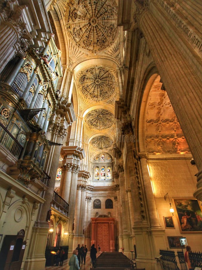 Malaga Cathedral Interior stock image. Image of coast - 16577587