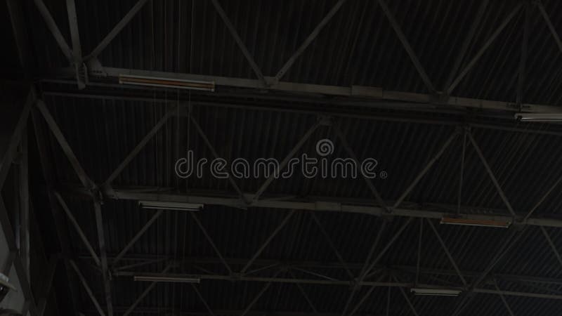 Ceiling of Metal Construction of a Large Modern Room. Stock Footage ...
