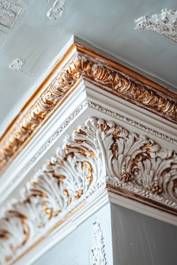 Ceiling Molding Close-Up stock photo. Image of modern - 376306026