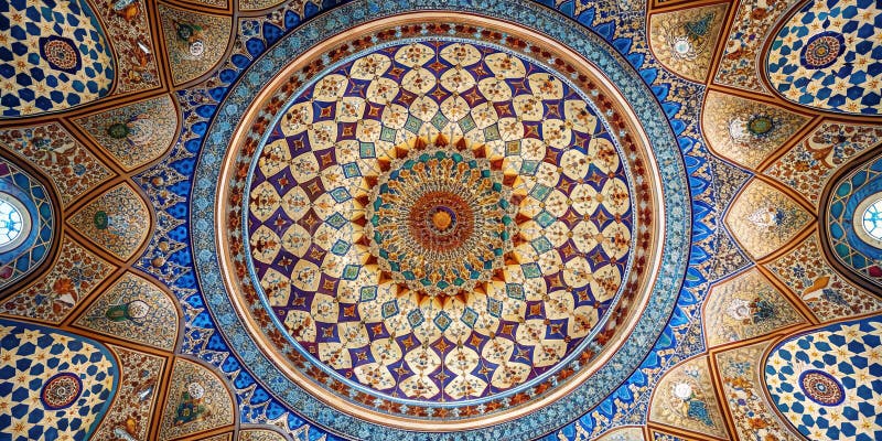 Ceiling of the Mosque Circular Kaleidoscope AI Generative Stock ...