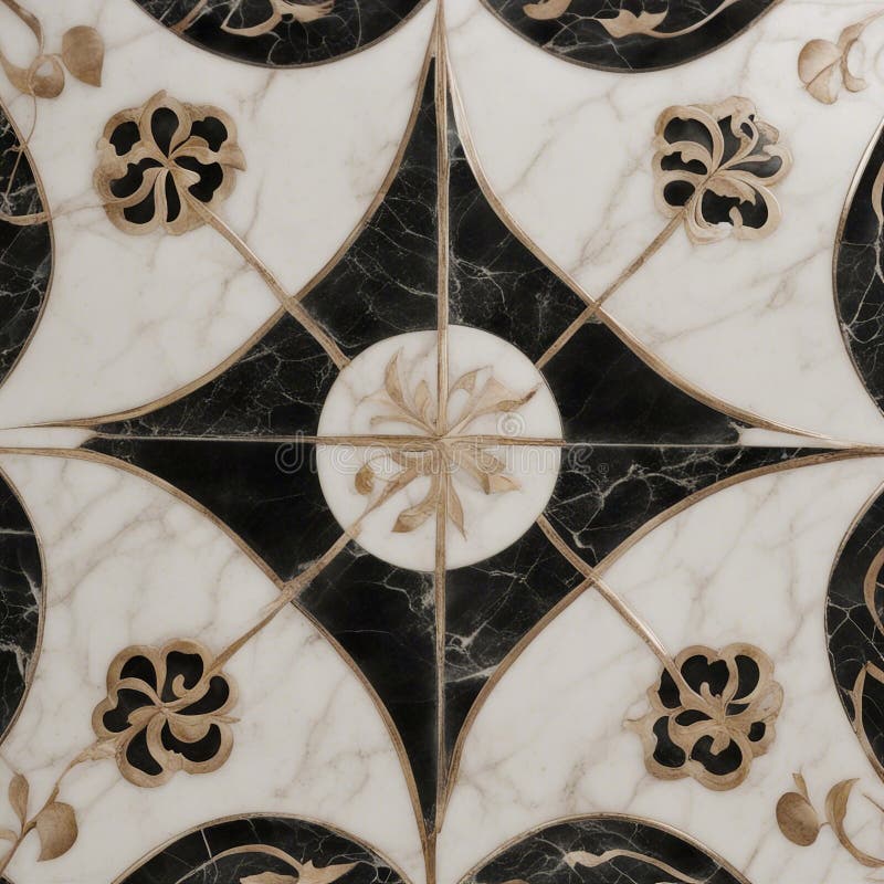 Ceiling of the Mosque a Close-up of a Marble Tile with a Natural and ...