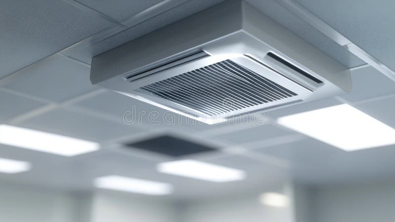 Ceiling Mounted Air Conditioner Room Stock Image - Image of control ...