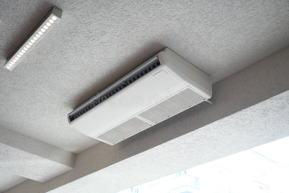 Ceiling-mounted Air Conditioning Unit in a Modern Room Interior Stock ...
