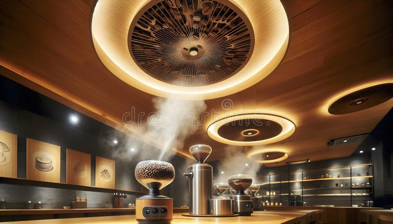 Ceiling-mounted Aroma Diffusers Releasing Fresh Coffee, Ai Created ...