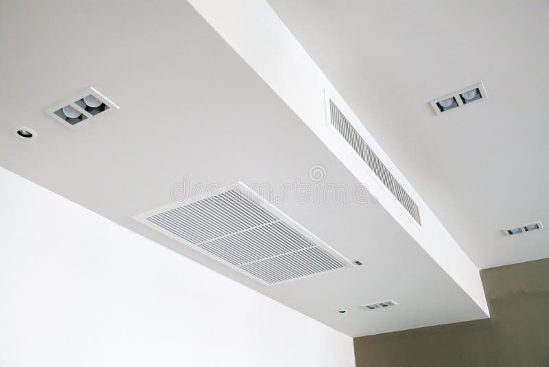 Ceiling Mounted Cassette Type Air Conditioner Stock Photo - Image of ...