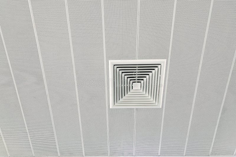 Ceiling Mounted Cassette Type Air Conditioner and Modern Lamp Light on ...