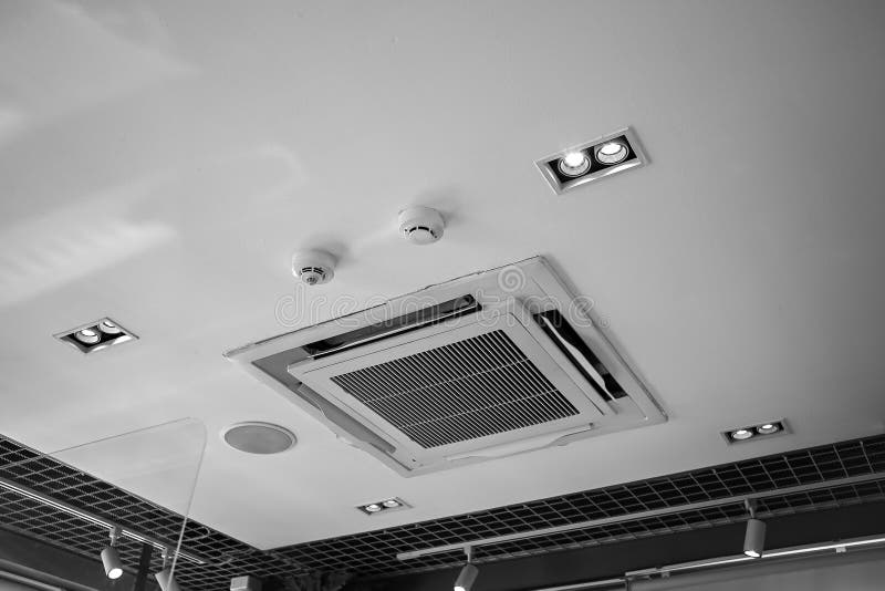Ceiling Mounted Cassette Type Air Conditioner Stock Photo - Image of ...