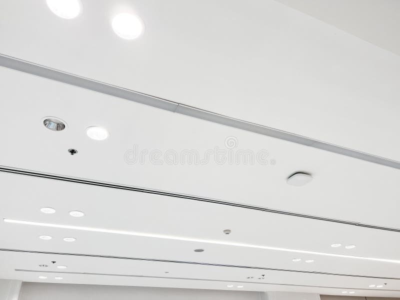 Ceiling Mounted Cassette Type Air Conditioner and Modern Lamp Light on ...