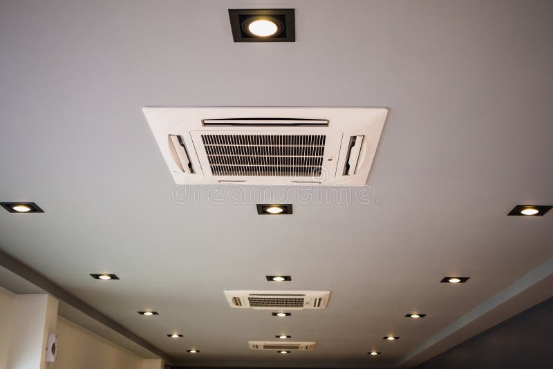 Ceiling Mounted Cassette Type Air Conditioning System Stock Image ...