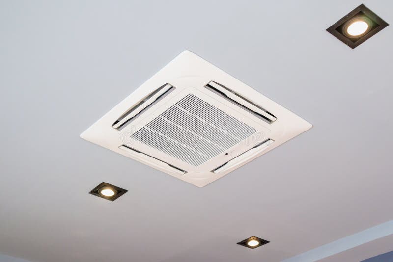 Ceiling Mounted Cassette Type Air Conditioning System Stock Image ...