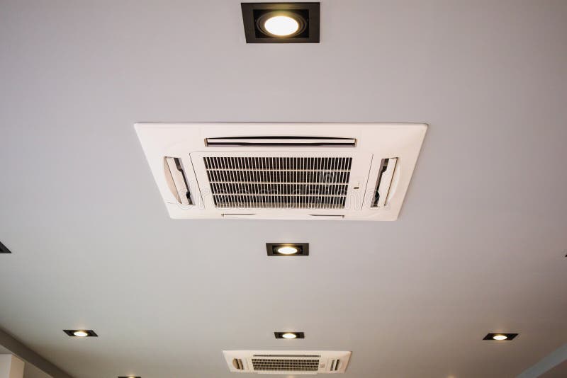 Ceiling Mounted Cassette Type Air Conditioning System Stock Image ...