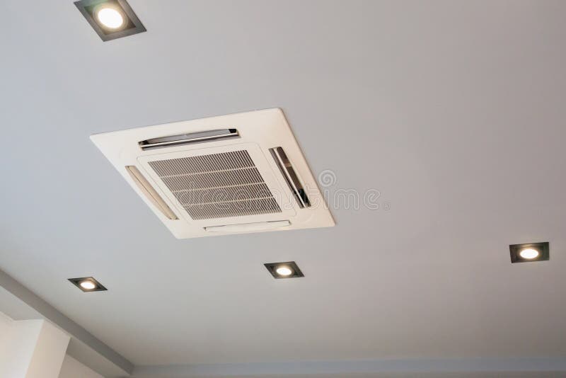 Ceiling Mounted Cassette Type Air Conditioning System Stock Image ...