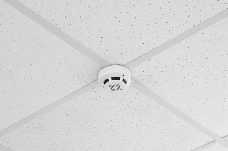 Ceiling-mounted Fire Safety Sensor. Stock Photo - Image of safety ...