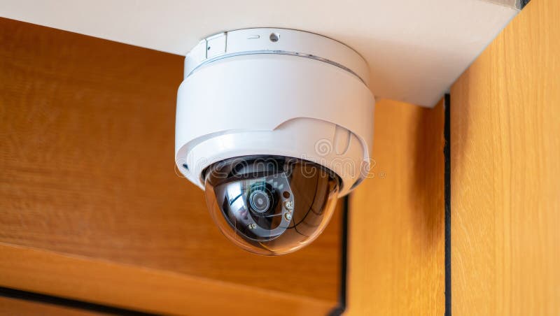 Ceiling-mounted Security Camera in Modern Interior Stock Photo - Image ...