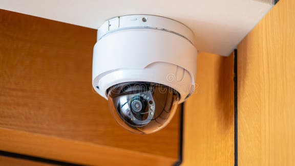 Ceiling-mounted Security Camera in Modern Interior Stock Photo - Image ...