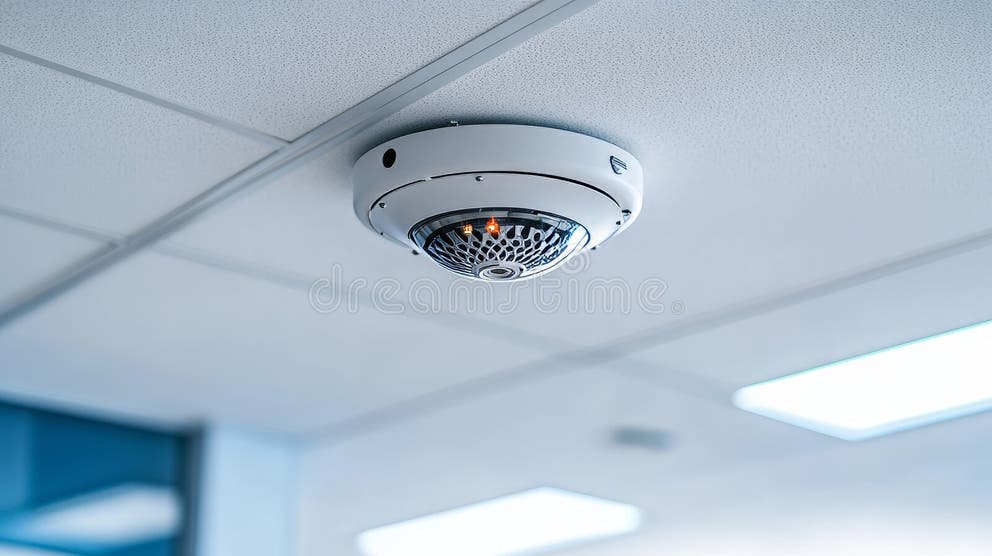Ceiling Mounted Security Camera Protecting Modern Office Surveillance ...