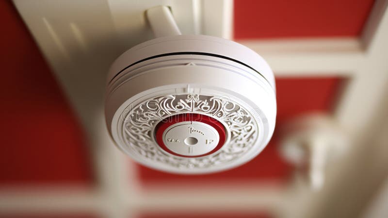 Ceiling Mounted Smoke Alarm. Generative AI Stock Image - Image of ...