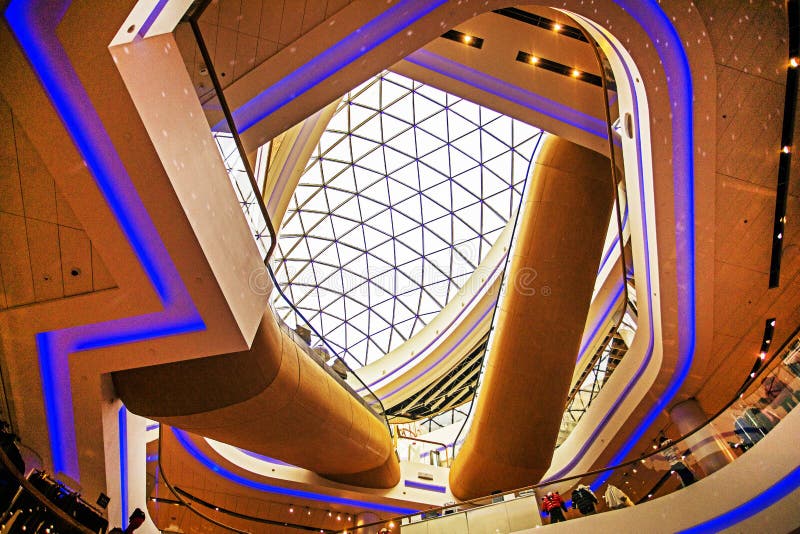 Ceiling Multi-level Modern Light Interior in a Shopping Mall with ...