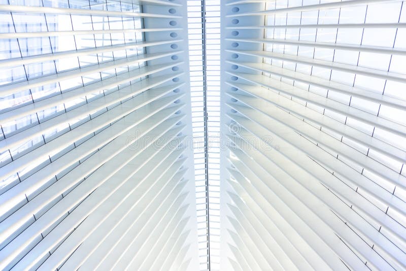 Ceiling of the Oculus. Interior View of the World Trade Center Station ...