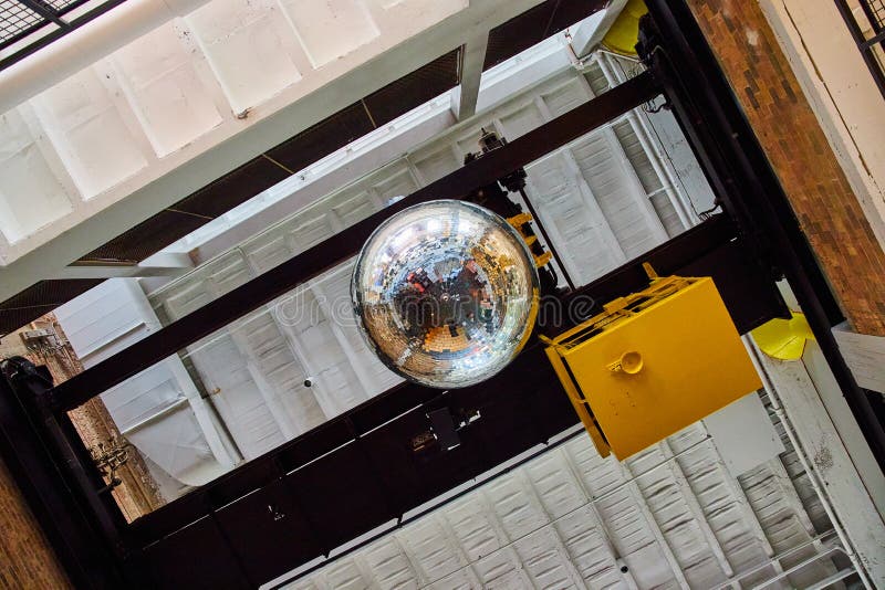 Ceiling of Old Building with Large Reflective Disco Ball Stock Photo ...