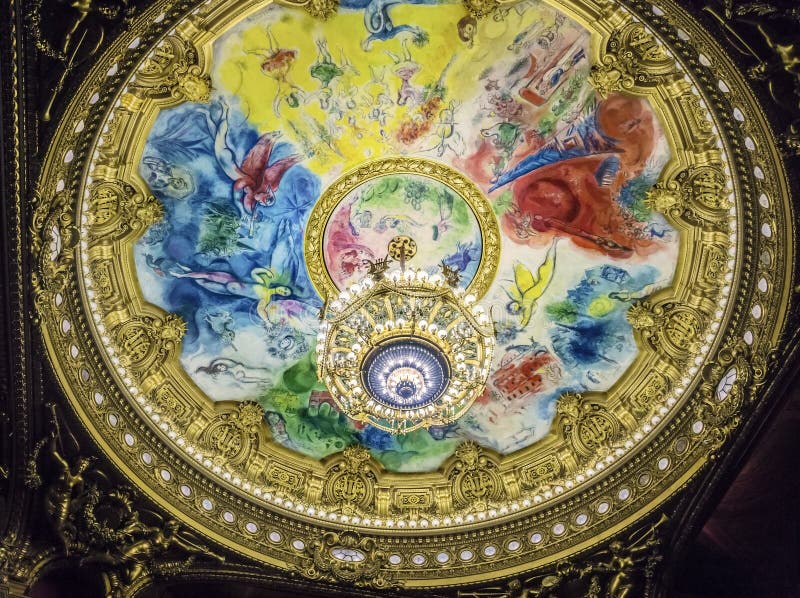 Chagall Ceiling in Opera Paris France Editorial Stock Image - Image of ...