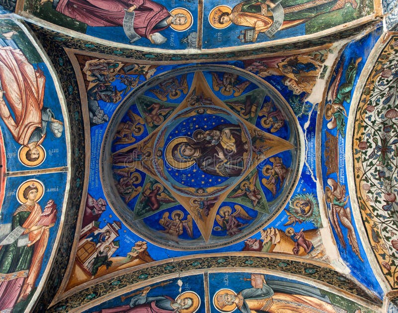 Ceiling of a Orthodox Church Editorial Stock Image - Image of faith ...