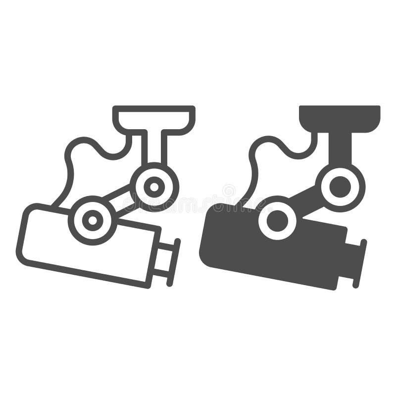 Ceiling Surveillance Camera with Exclamation Sign Line and Solid Icon ...