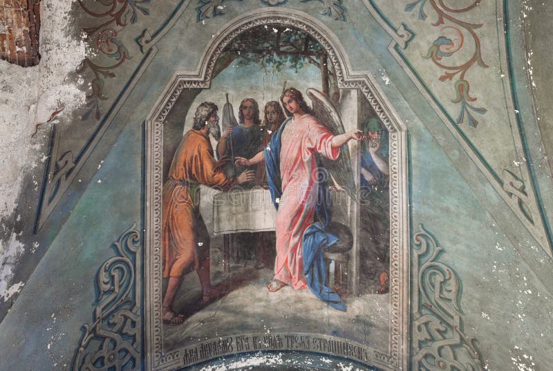 Ceiling Painting on the Biblical Theme in an Abandoned Ancient Temple ...