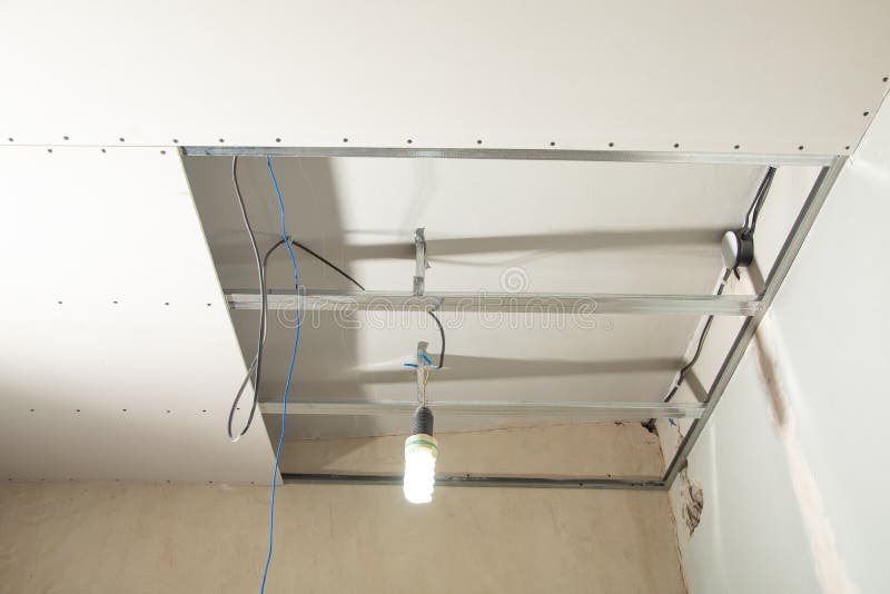 Ceiling Panel into Frame of Ceiling Stock Photo - Image of site, modern ...