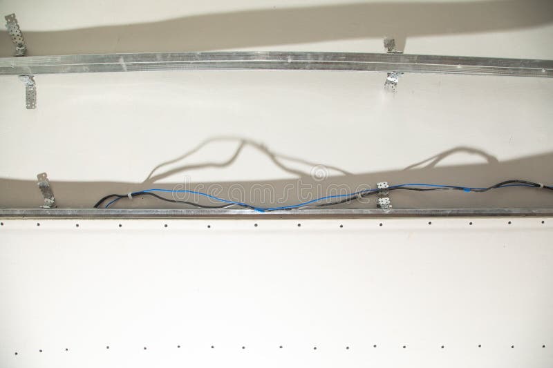 Ceiling Panel into Frame of Ceiling Stock Photo - Image of steel, build ...