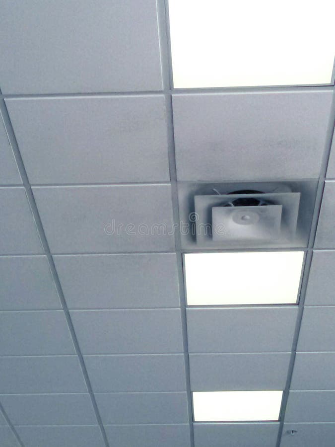 Lights and Ventilation System in Long Line on Ceiling of the Dark ...