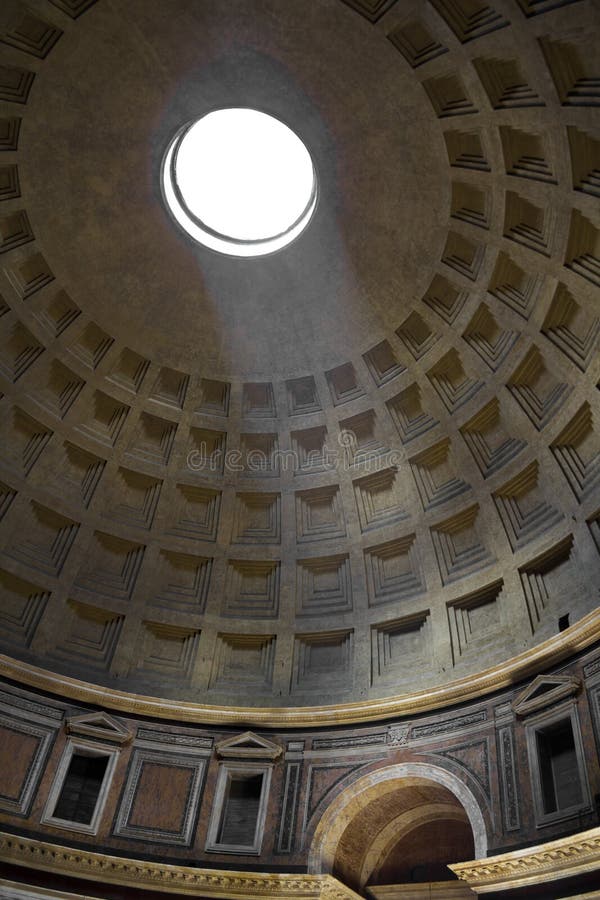 Ceiling of Pantheon in Rome Stock Photo - Image of italy, interior ...