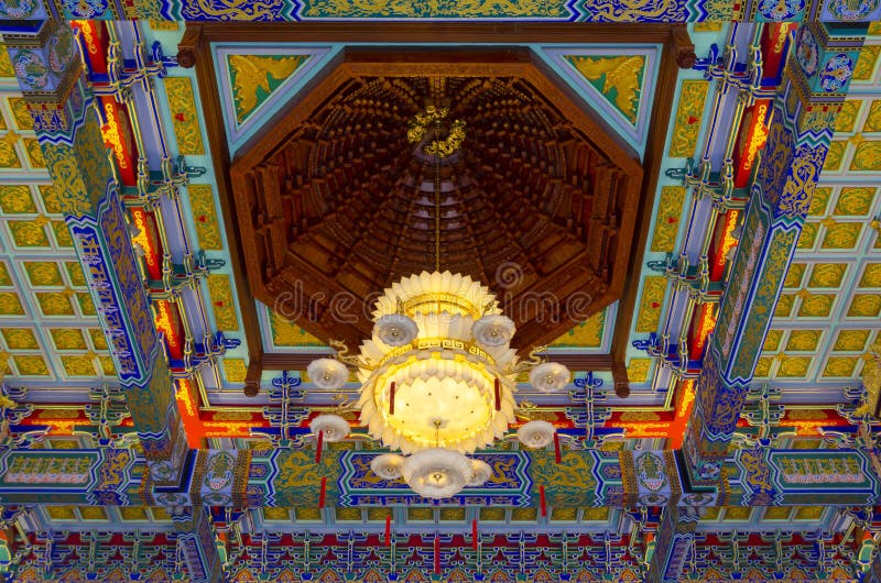 Ceiling Pattern of Chinese Buddhist Temple. Stock Photo - Image of ...
