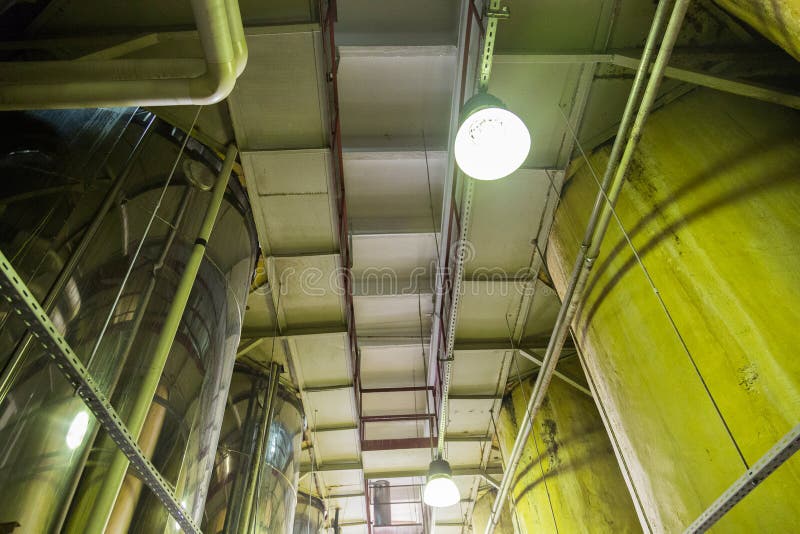 The Ceiling In The Industrial Building Stock Image - Image of ...