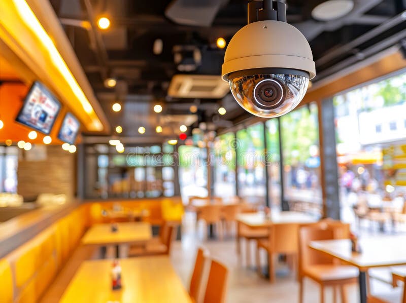 The Ceiling of a Retail Shop is Shown with a Surveillance Camera or ...