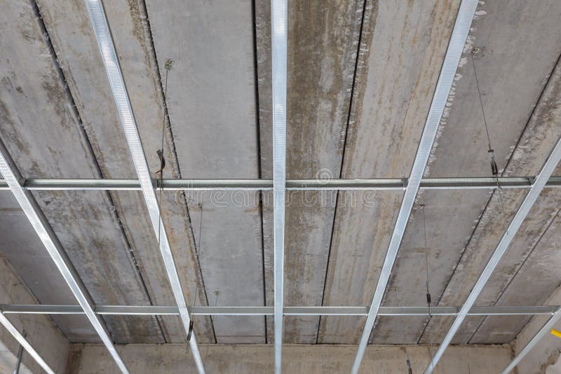 Ceiling Setup for House Building Stock Image - Image of hvac ...