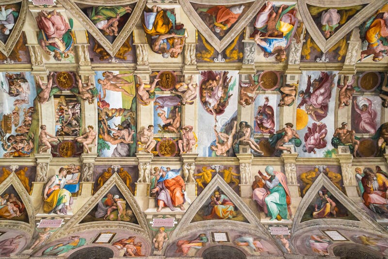 Ceiling of the Sistine Chapel in the Vatican Editorial Photography ...