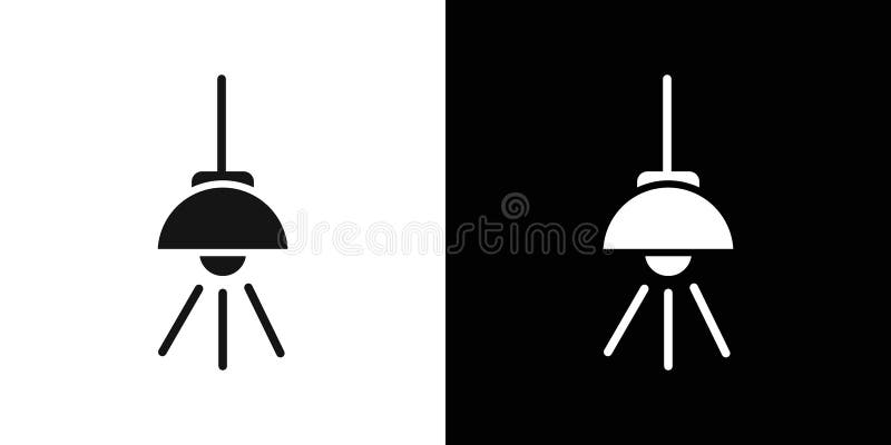 Ceiling Spotlight Icon Flat Vector Set Outline Stock Vector ...