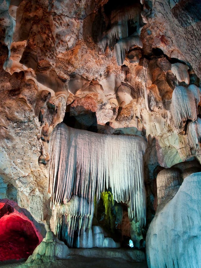 Big stalactite wall stock image. Image of asia, natural - 14678299