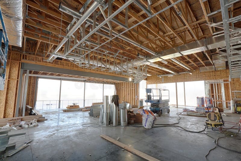 Ceiling Support Trusses Being Installed. Editorial Photo - Image of ...