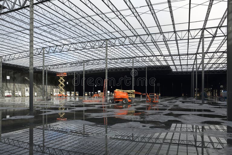 Ceiling Support Trusses Being Installed. Stock Photo - Image of welder ...