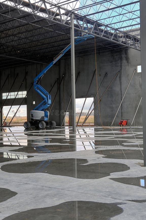 Ceiling Support Trusses Being Installed. Stock Image - Image of trusses ...