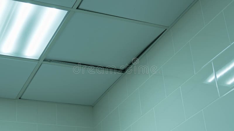 Ceiling Tiles on the Ceiling Move from the Wind. Stock Video - Video of ...