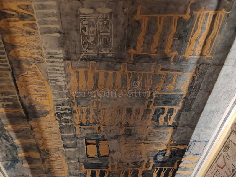 Ceiling in the Tomb of Ramses IX. KV 6 Editorial Photography - Image of ...