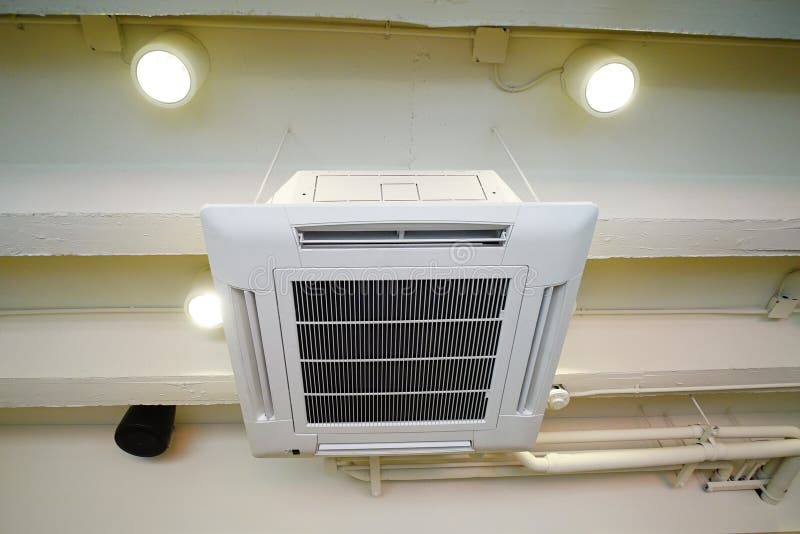 Ceiling Type Hanging Air Conditioner Unit Stock Image - Image of dust ...