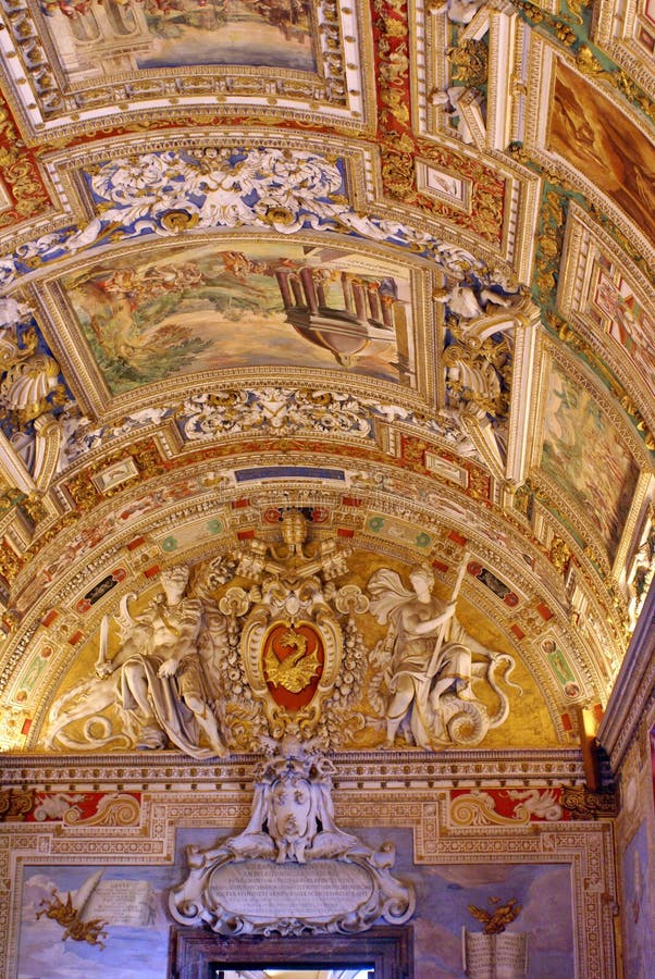 Ceiling in the Vatican editorial image. Image of museum - 143504710