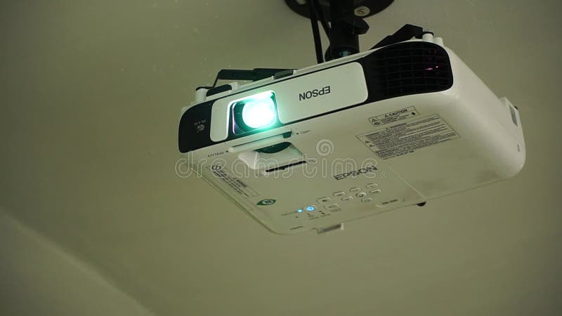 Ceiling Video Projector. Projector Installed on the Ceiling of ...